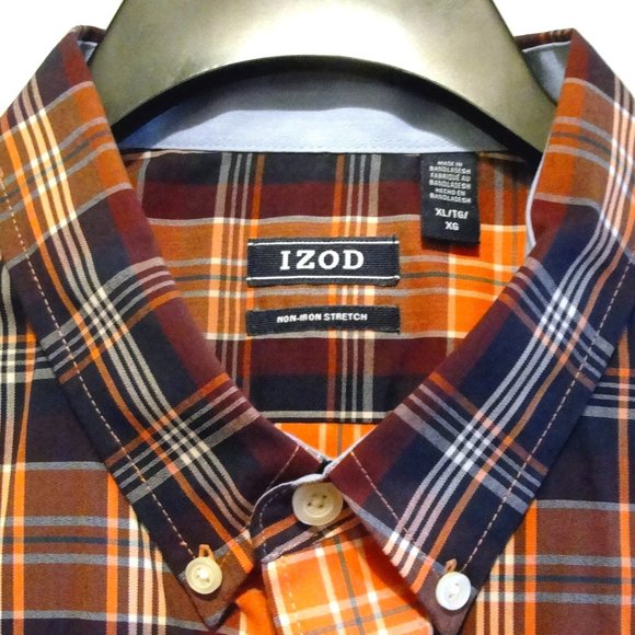 Izod | Shirts | Izod Ss Xl Noniron Stretch Orange Dark Blue Dark Red ...